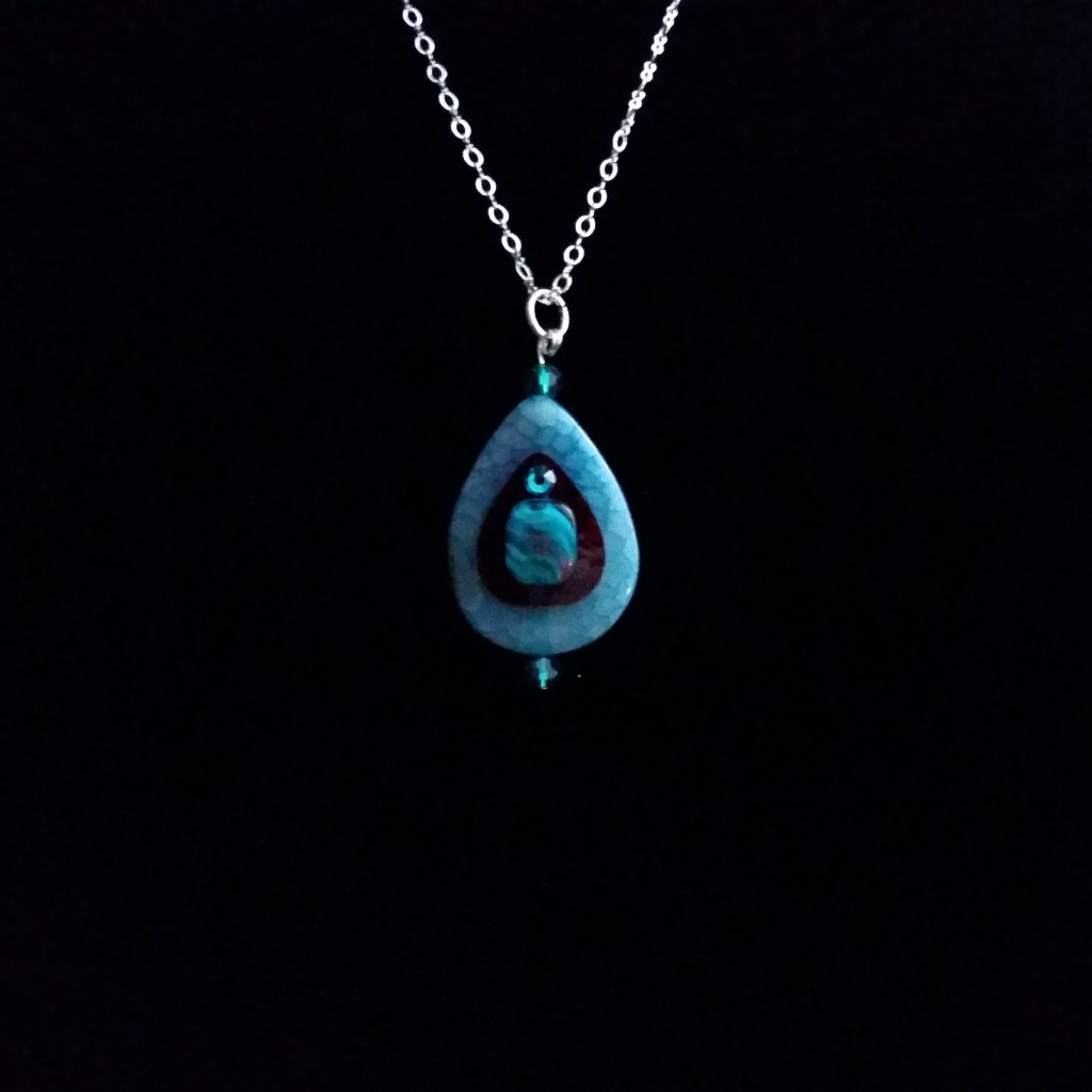 Cyan Teardrop Designer Fashion Necklace - DB Dazzling Baubles Designer ...